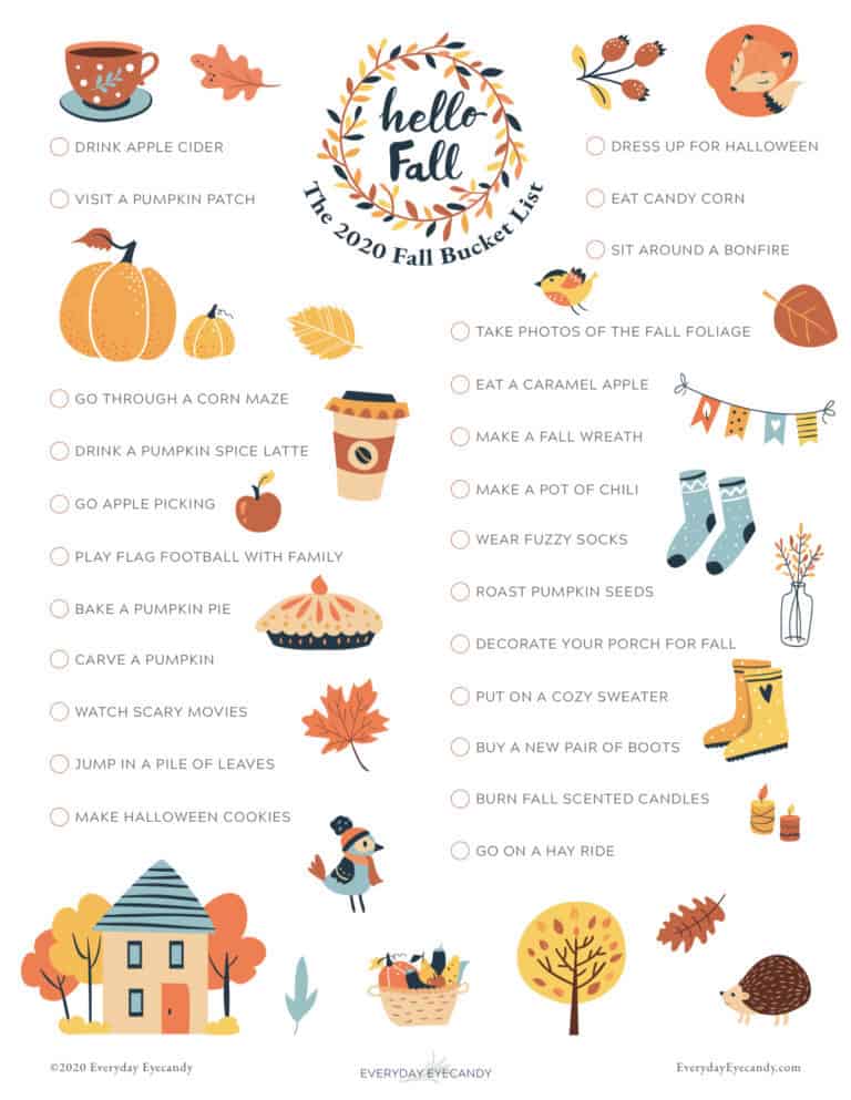 Fall Bucket List 25 Ideas For Fall Fun Everyday Eyecandy