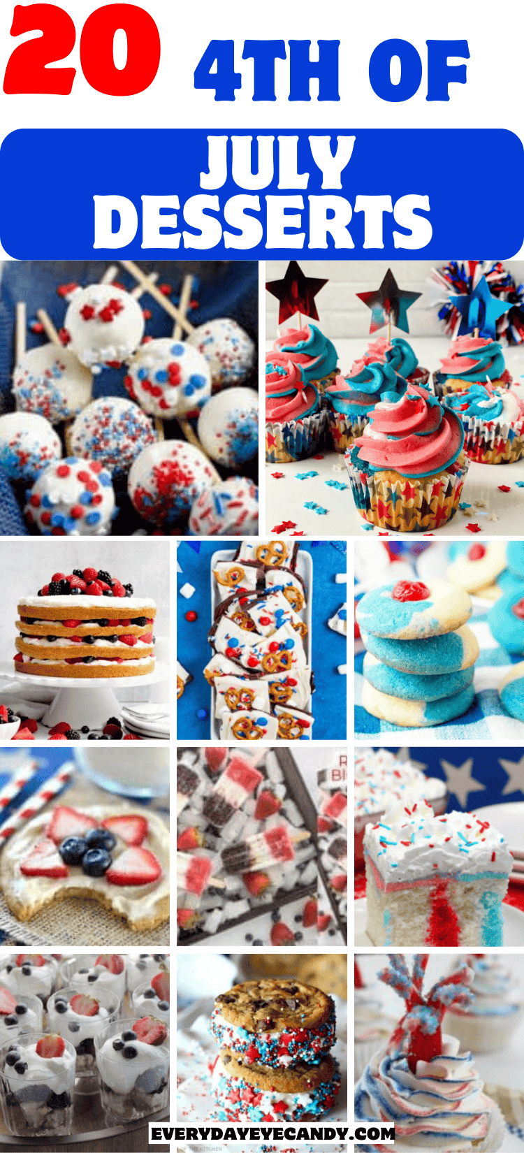 The Big List of Red White and Blue Dessert Ideas - Everyday Eyecandy